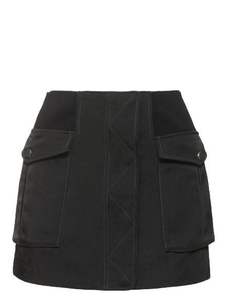 DION LEE Nylon Twill Cargo Bomber Mini Skirt - Black