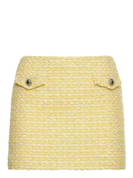Alessandra Rich Tweed Bouclé Mini Skirt With Lurex - Nude