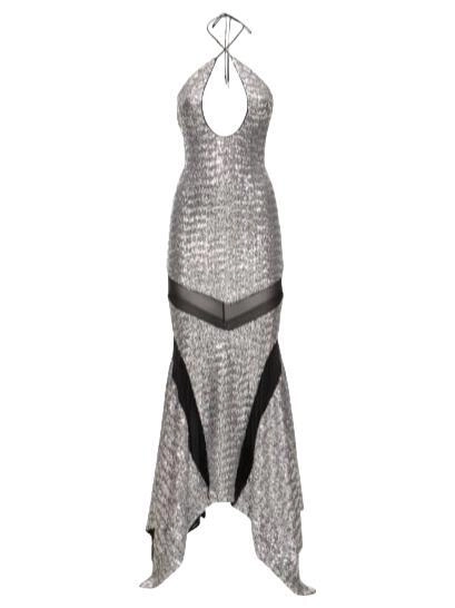Attico Saskia Sequined Dress - Gray