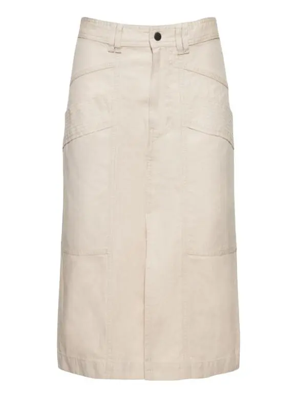 Isabel Marant Étoile Prime Cotton Trench Midi Skirt - White