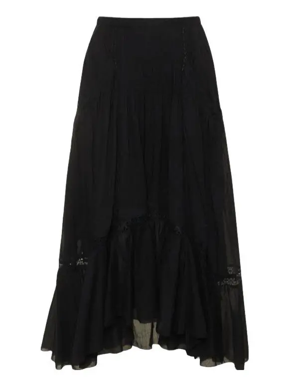 Isabel Marant Étoile Cotton Midi Skirt - Black
