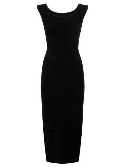 Galvan Sleeveless Midi Dress - Black