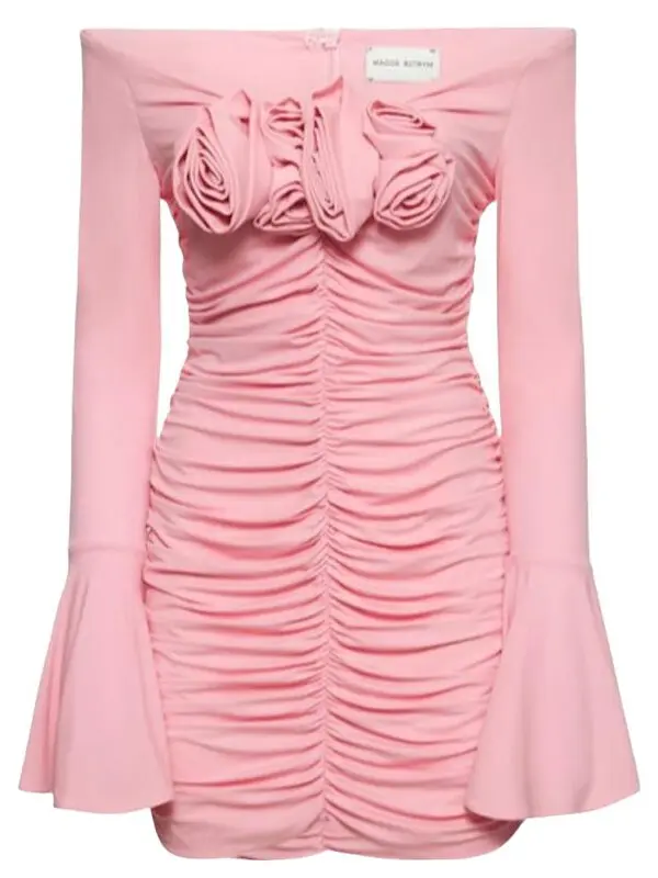 Magda Butrym Mini Dress With Trumpet Sleeves - Pink