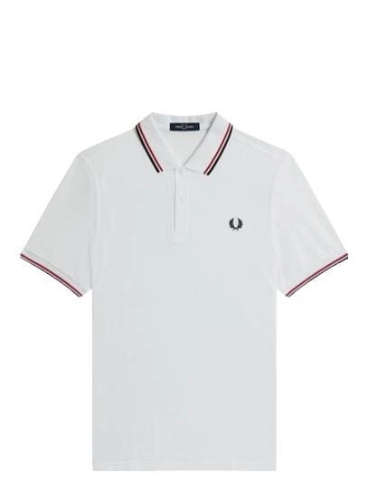 Fred Perry Short Sleeve Twin Tipped Polo Shirt - White