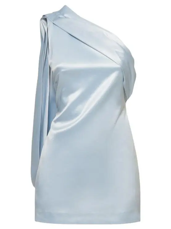16Arlington One Shoulder Mini Dress - Light Blue