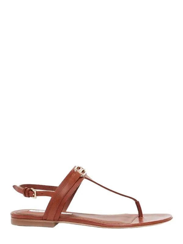 Victoria Beckham Flat Chain Sandal - Tan
