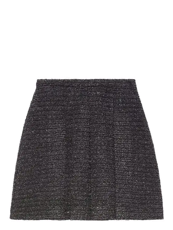Gucci Melange Tweed Skirt - Grey