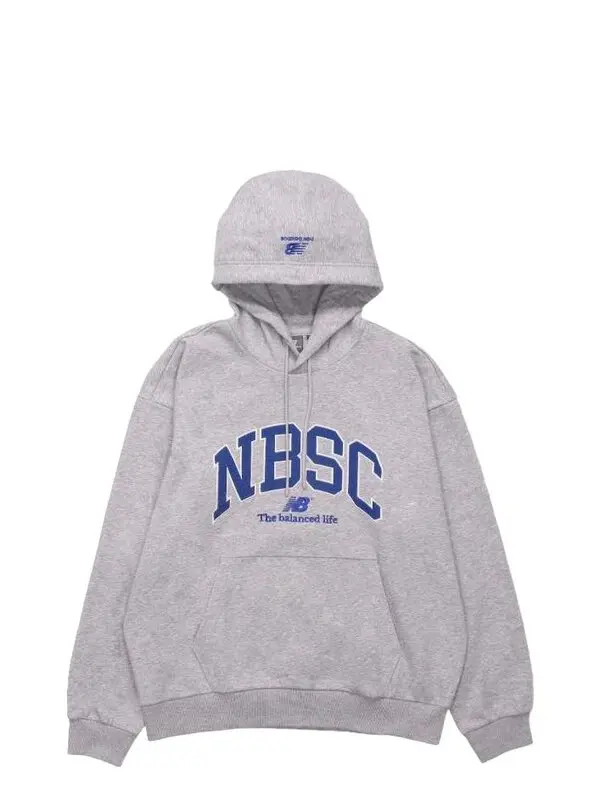 NEW BALANCE Logo Print Hoodie Asia Sizing 'grey Blue - Grey/blue