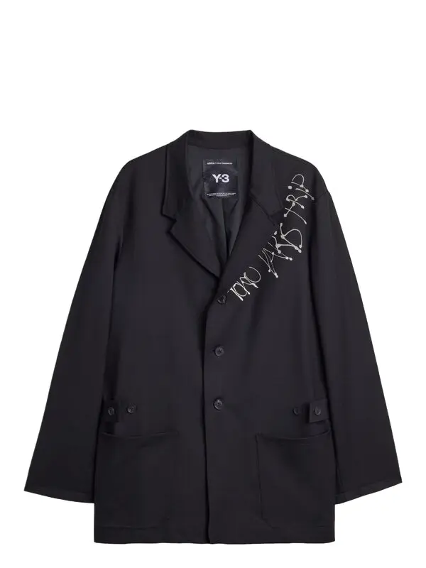 Adidas X Y-3 Chito City Graphic Wool Blazer Asia Sizing - Black