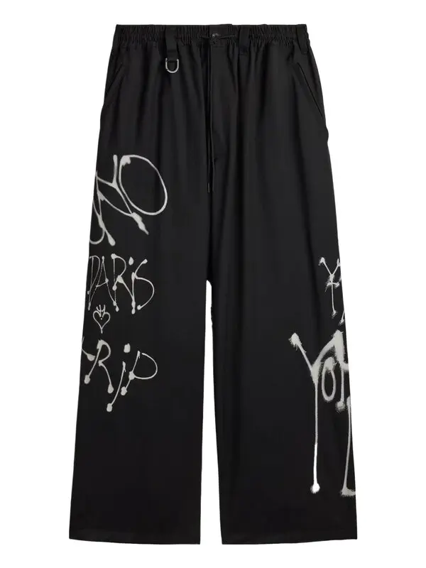 Adidas X Y-3 Chito Graphic Wide Wool Pants Asia Sizing - Black