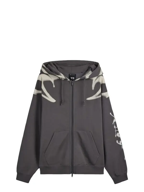 Adidas Chito Graphic French Terry Zipper Hoodie - Grey Five