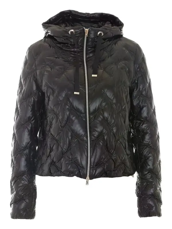Herno Quilted Hooded Jacket - Black