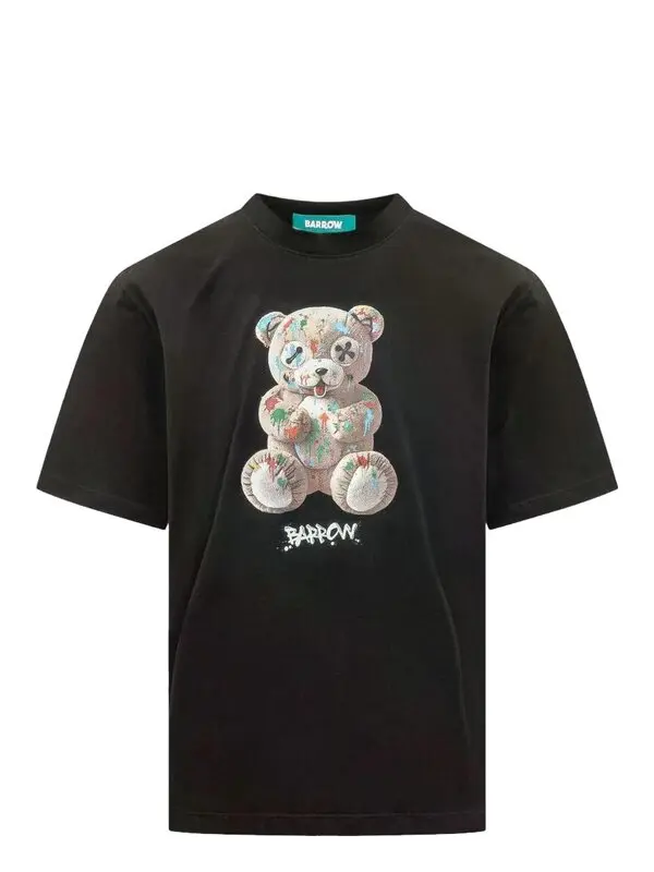 BARROW Teddy-bear Print T-shirt - Black