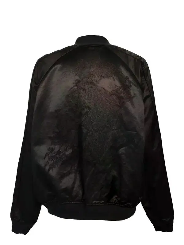 DOUBLET Embroidered Satin-finish Bomber Jacket - Black