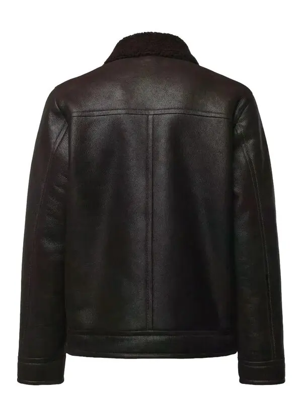 DONDUP Shearling-collar Leather Jacket - Brown