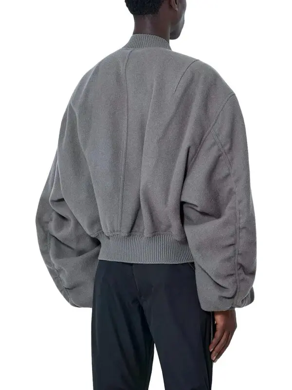 Rick Owens Boiled Wool Secchia Flight Jacket - Grey