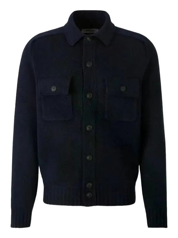 GRAN SASSO Knitted Flap-pocket Cardigan - Blue