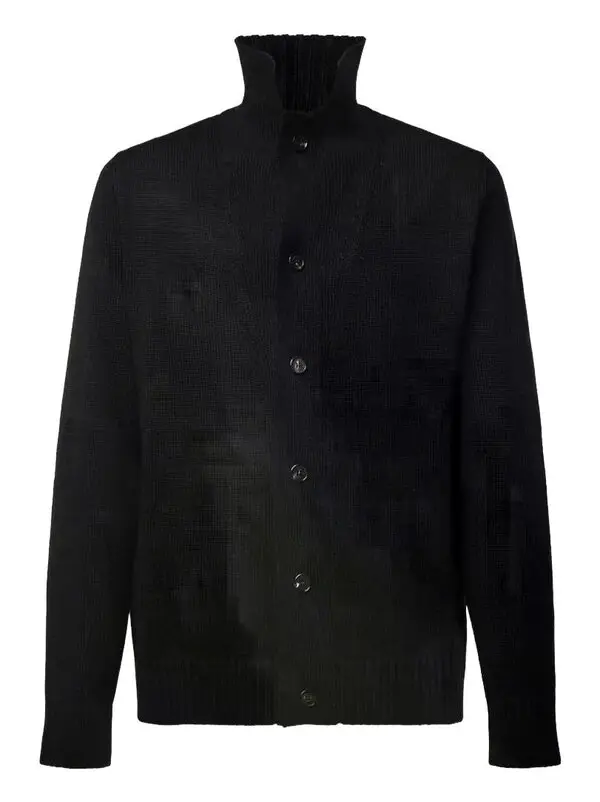 ZANONE Virgin Wool Ribbed Knit Cardigan - Black