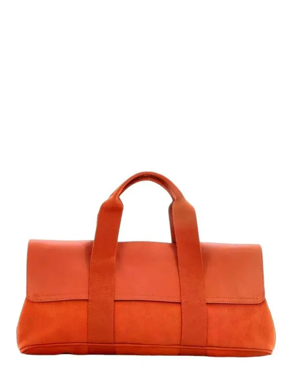 Hermès Valparaiso East West Toile And Leather Pm Satchel - Orange