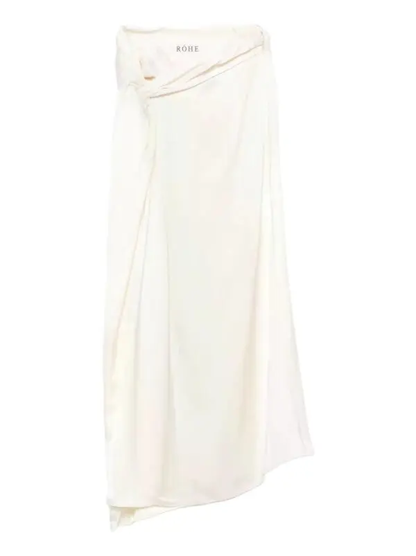 RÓHE Twist-detail Wrap Asymmetric Skirt - Neutrals