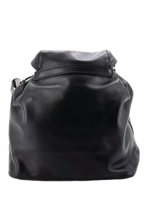 Prada Double Pocket Soft Calf Small Shoulder Bag - Black