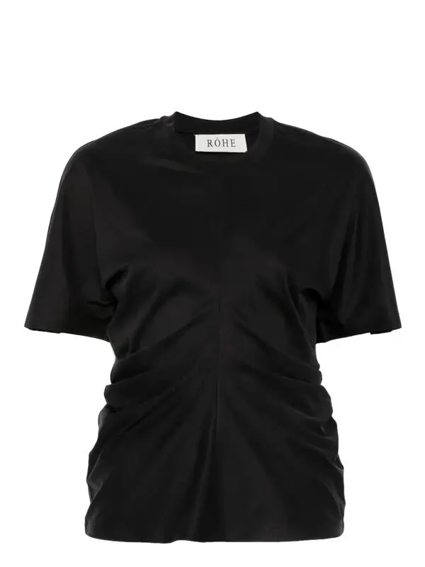 RÓHE Gathered T-shirt - Black