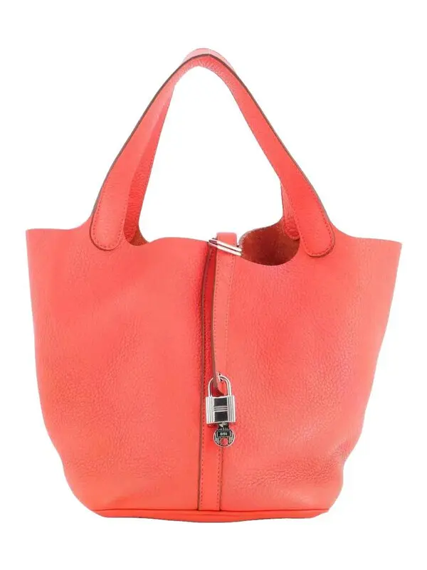 Hermès Picotin Lock Clemence Mm Bucket Bag - Red