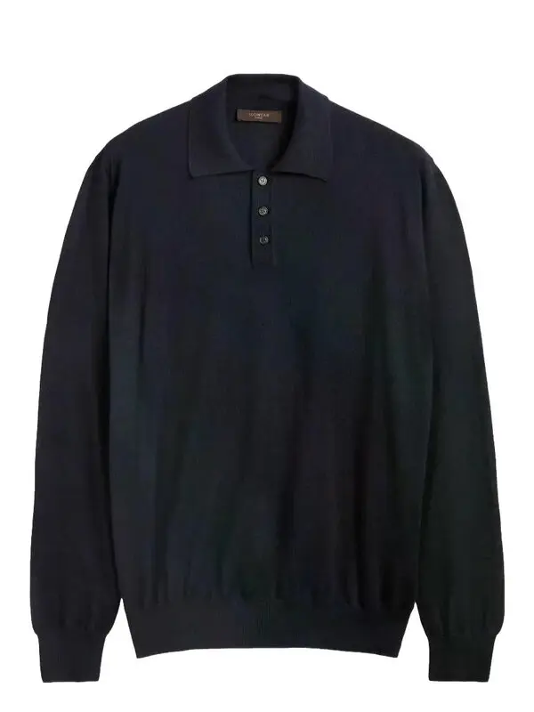 SLOWEAR Long-sleeve Polo Shirt - Blue
