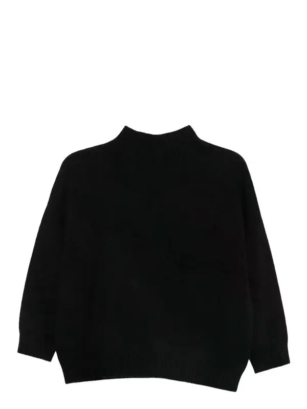 VANISE Mock-neck Knitted Sweater - Black