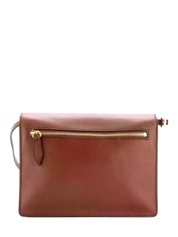 Burberry Macken Leather And House Check Canvas Small Cross Body Bag - Brown