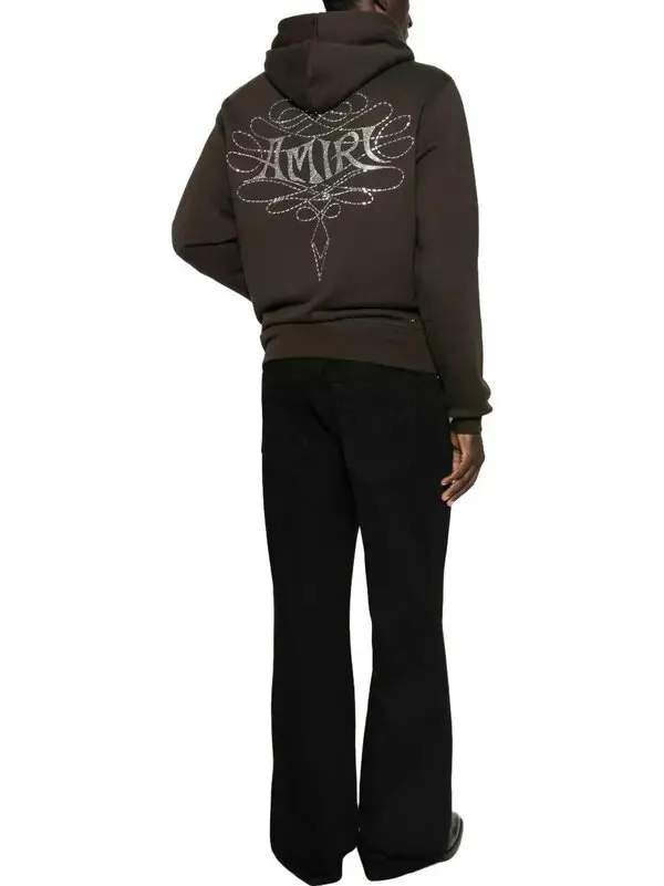 Amiri Crystal-embellished Lasso Hoodie - Brown