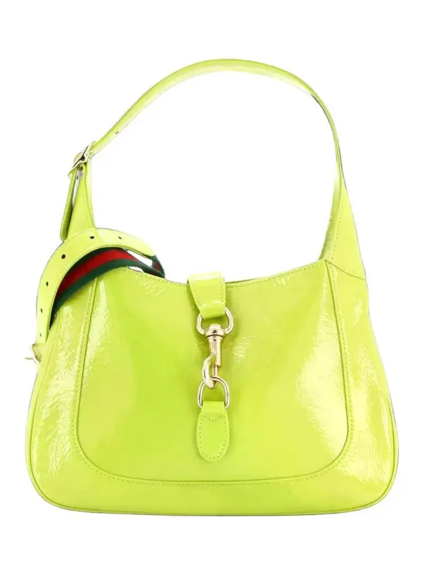 Gucci Jackie 1961 Patent Small Hobo Bag - Green
