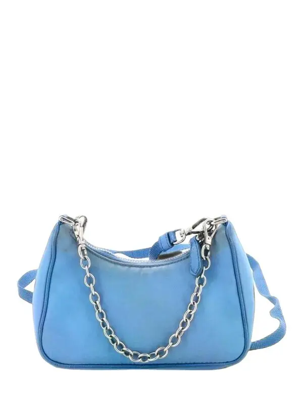 Prada Re-edition Tessuto Mini Hobo Shoulder Bag - Blue