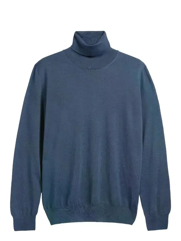 SLOWEAR Fine-knit Turtleneck Sweater - Blue