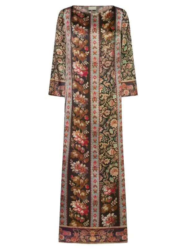 PIERRE-LOUIS MASCIA Mutka Floral-print Maxi Dress - Brown