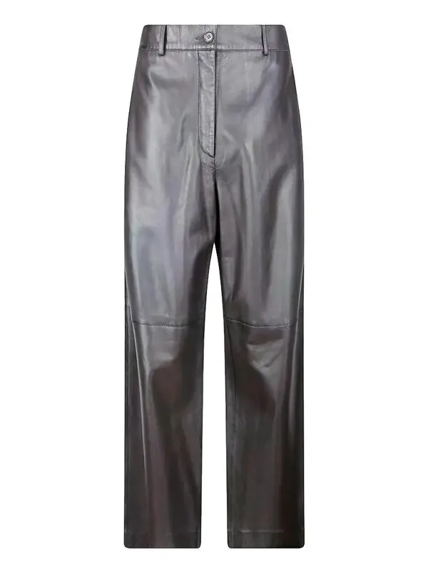 P.a.r.o.s.h Smooth Grain Panelled Leather Trousers - Brown