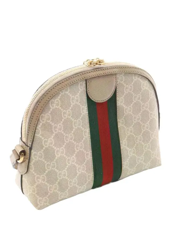 Gucci Gg Supreme Web Ophidia Dome Crossbody Bag - Brown
