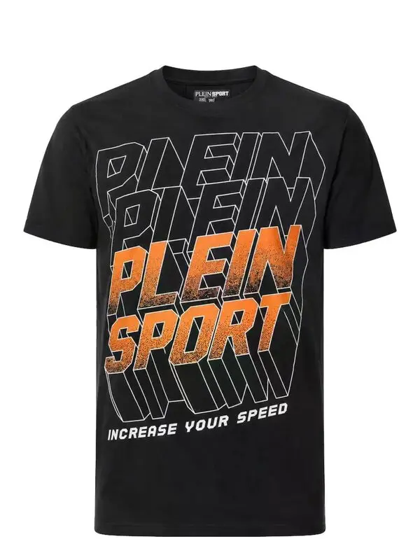 PLEIN SPORT Ps Fluo Logo-print T-shirt - Black