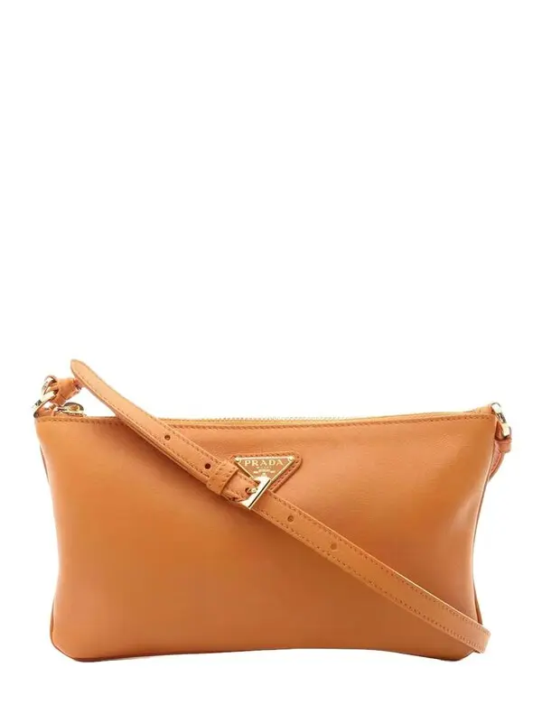Prada Soft Grain Shoulder Bag - Brown