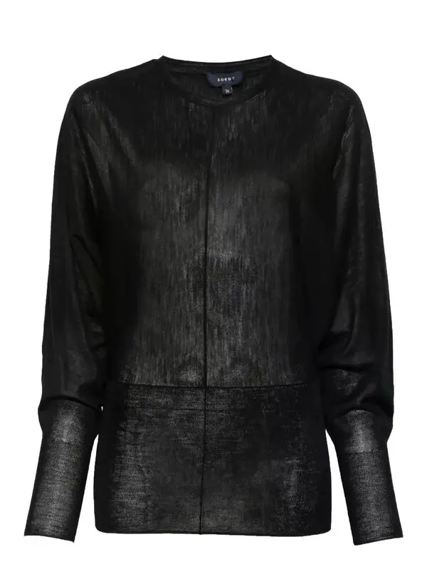 Soeur Sheer Panelled Top - Black