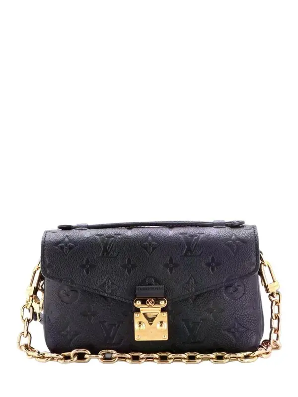 LOUIS VUITTON Monogram Empreinte Leather East West Pochette Metis Crossbody Bag - Black