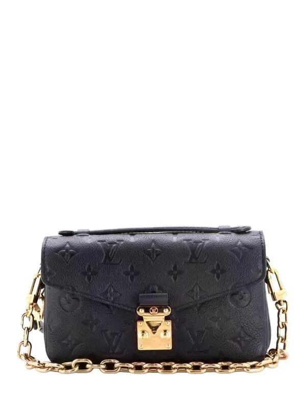 LOUIS VUITTON Monogram Empreinte Leather East West Pochette Metis Crossbody Bag - Black