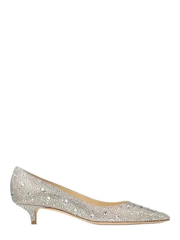 JIMMY CHOO Amelia Crystal-embellished Pumps - Neutrals