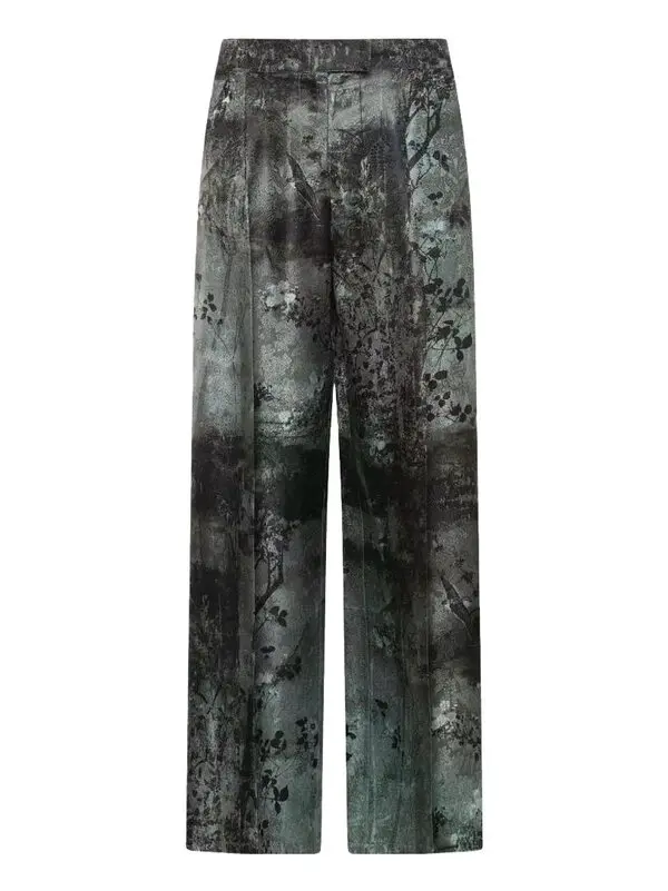 PIERRE-LOUIS MASCIA Floral-print Palazzo Trousers - Grey