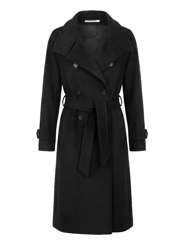 Tagliatore Henryka Double-breasted Belted Coat - Black