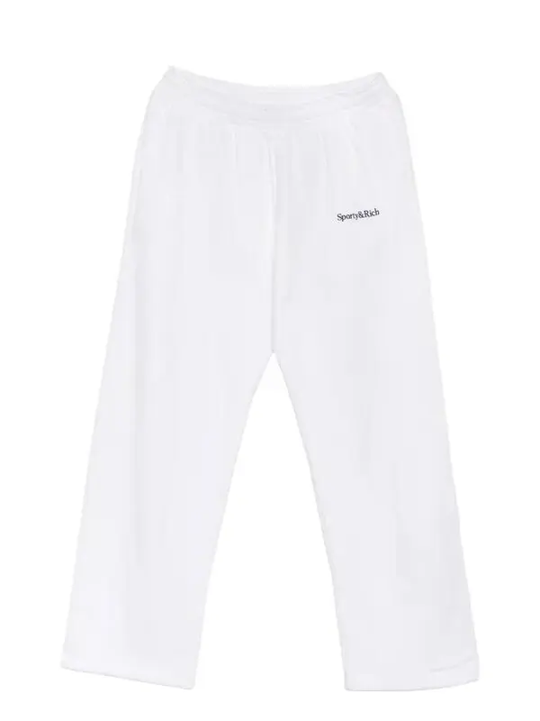 SPORTY & RICH Logo-embroidered Track Pants - White