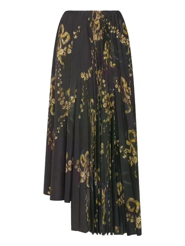 PIERRE-LOUIS MASCIA Ceto Pleated Asymmetric Skirt - Black