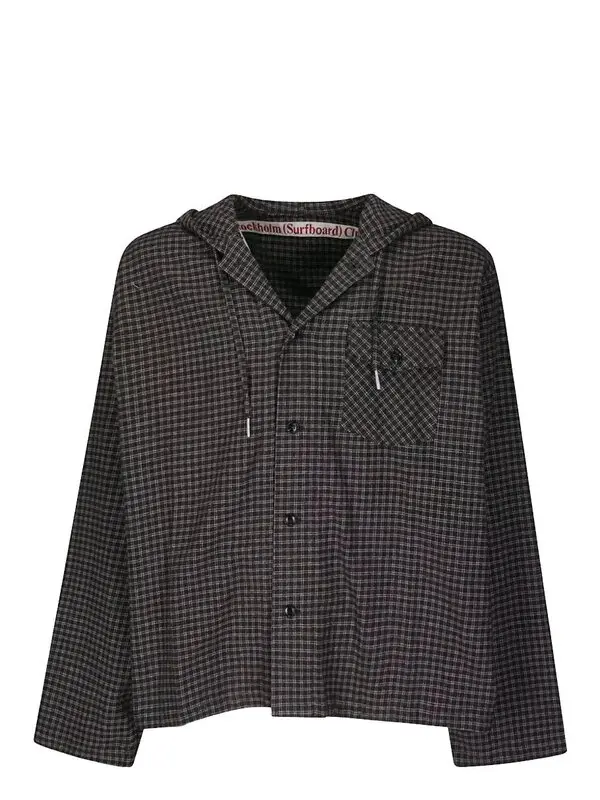 STOCKHOLM SURFBOARD CLUB Check-pattern Hooded Jacket - Brown