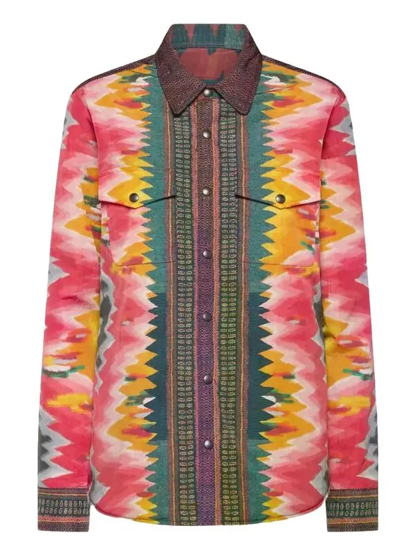PIERRE-LOUIS MASCIA Zigzag-pattern Long-sleeve Shirt - Red