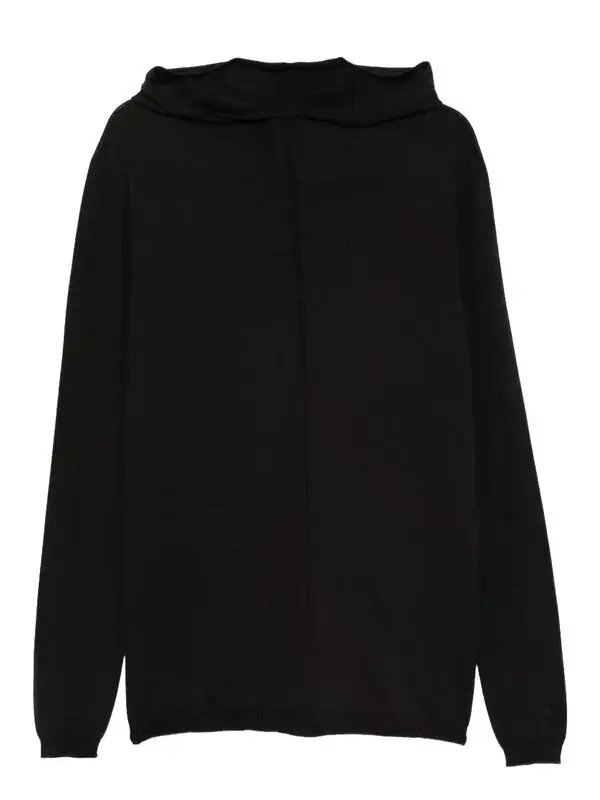 Rick Owens Central-seam Hooded Sweater - Black